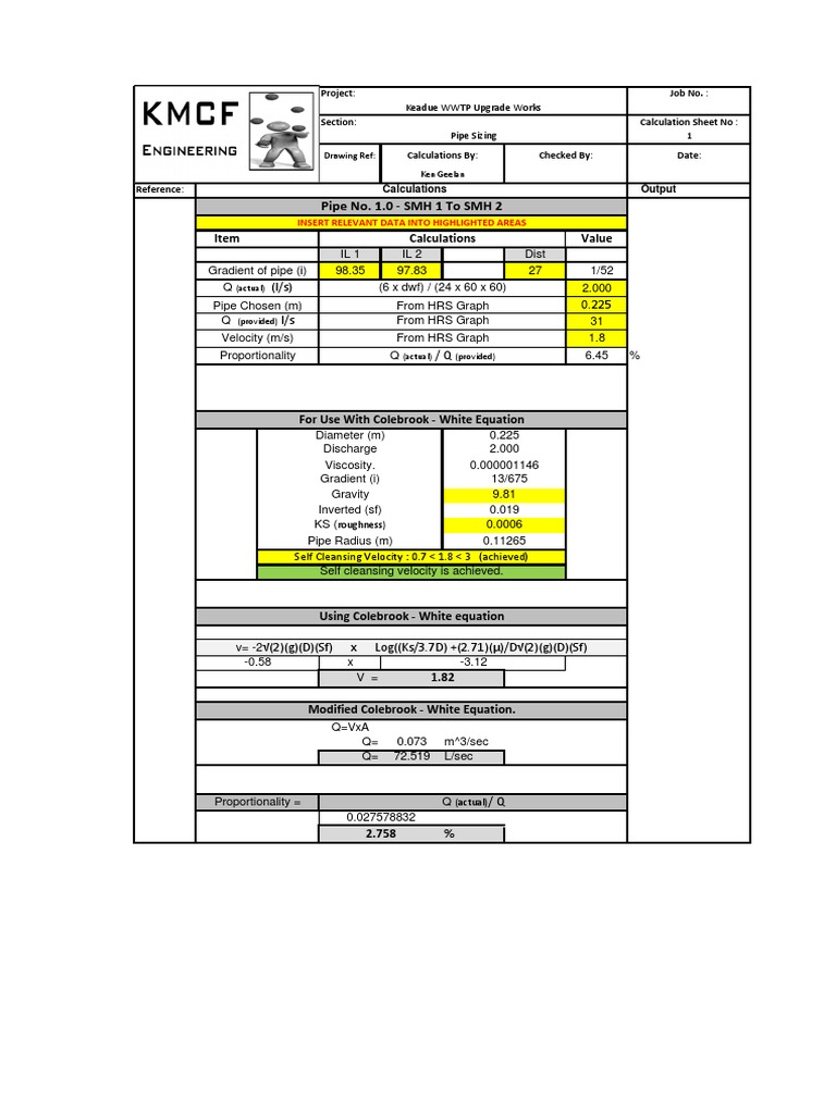 Pipe Sizing | PDF