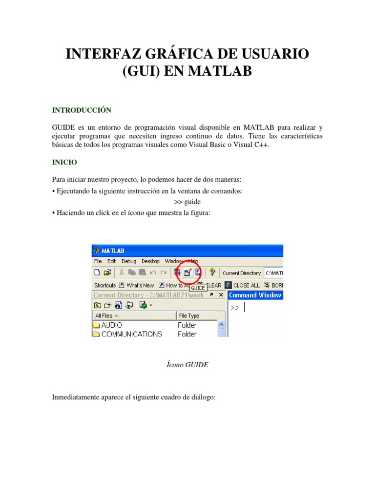 Interfaz Gráfica de Usuario en Matlab - Parte 2 - Gui | PDF | Función ...