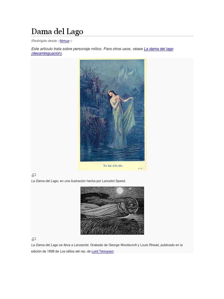 Dama Del Lago | PDF | Leyenda Artúrica | Mitología galesa