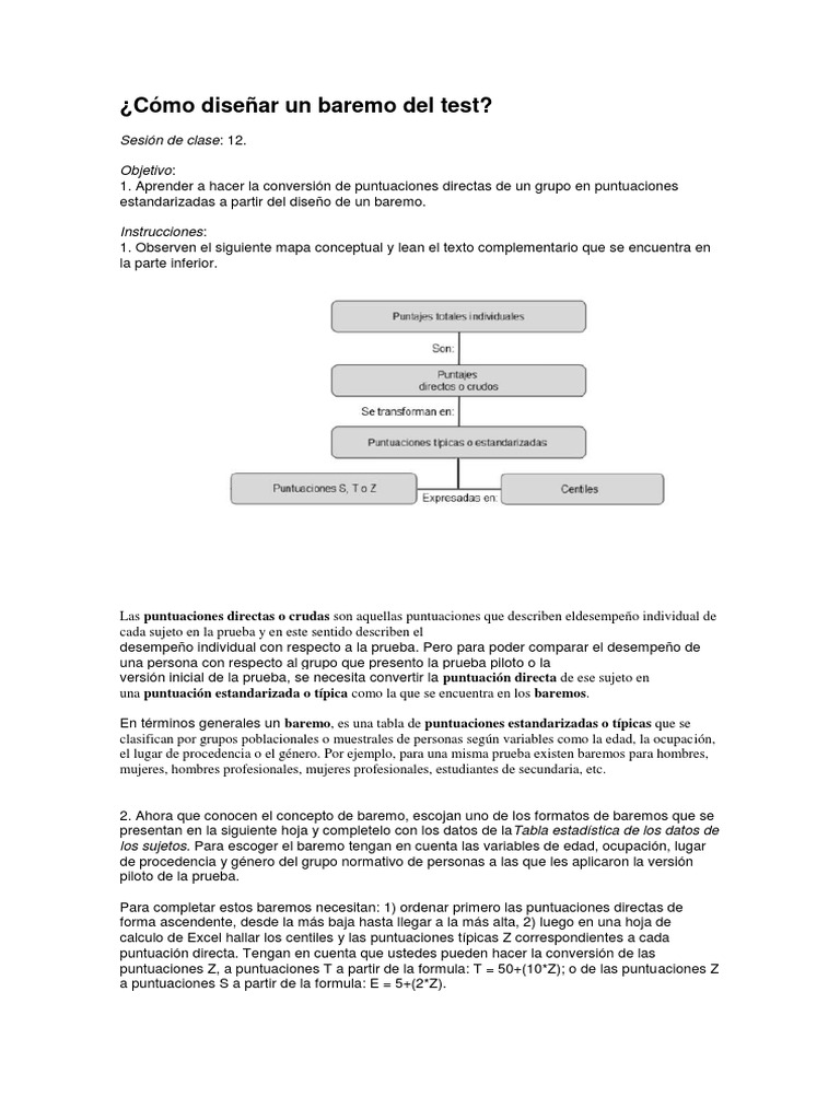 Cómo diseñar un baremo de test | PDF | Hoja de cálculo | Informática y ...