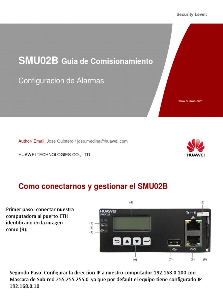 Comisionamiento Smu02b | PDF | Dirección IP | Redes de computadoras