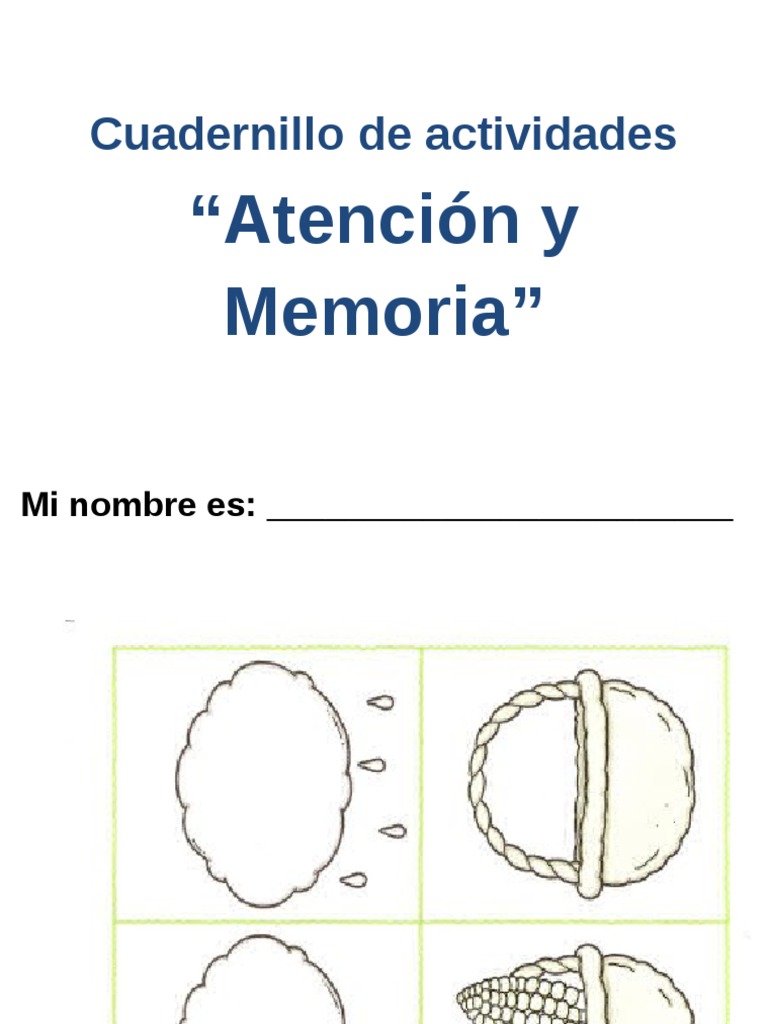Cuadernillo Atencion y Memoria | PDF