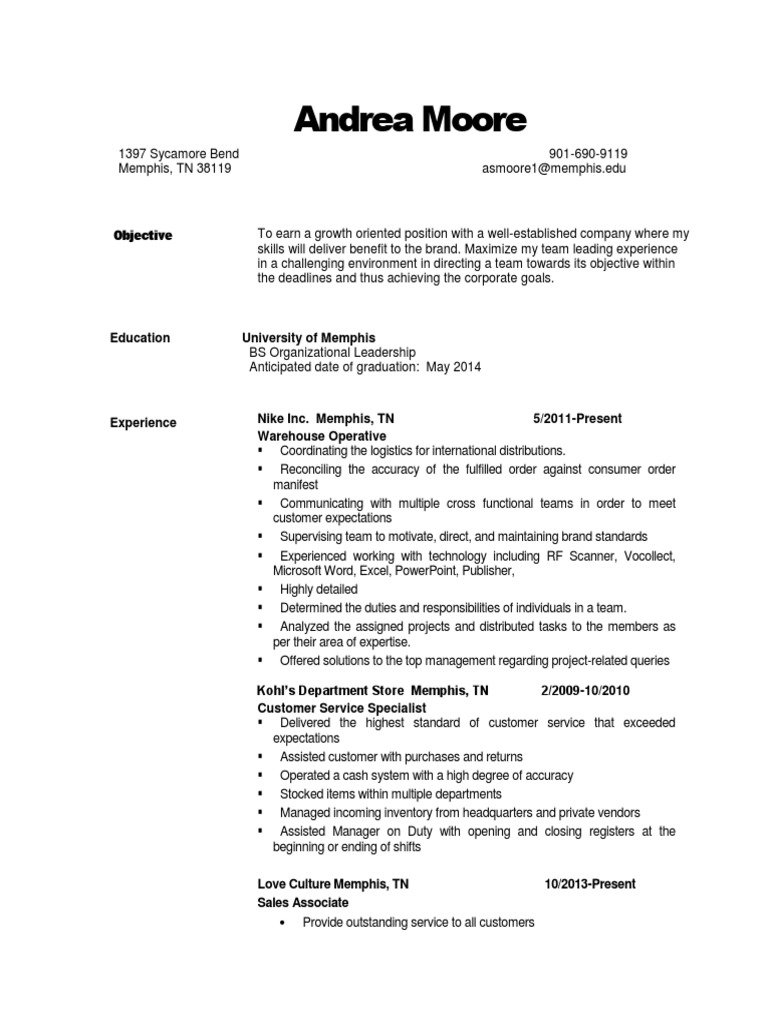 A Moore Resume 2013 | PDF | Career & Growth