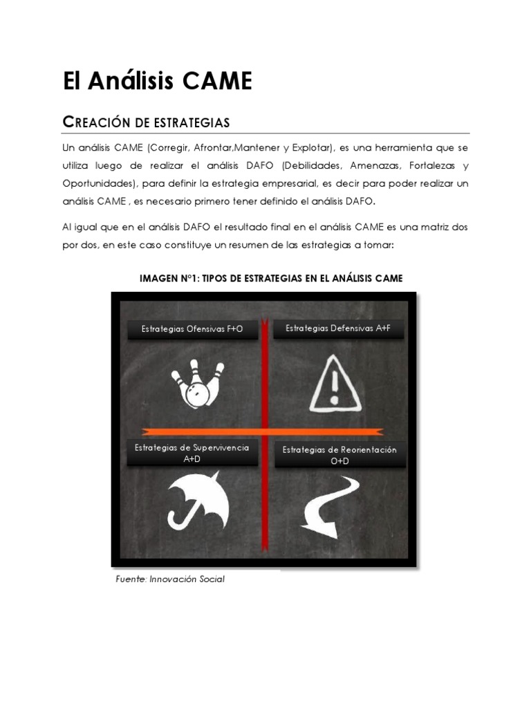 Estrategias del Análisis CAME | PDF | Análisis FODA | Economias