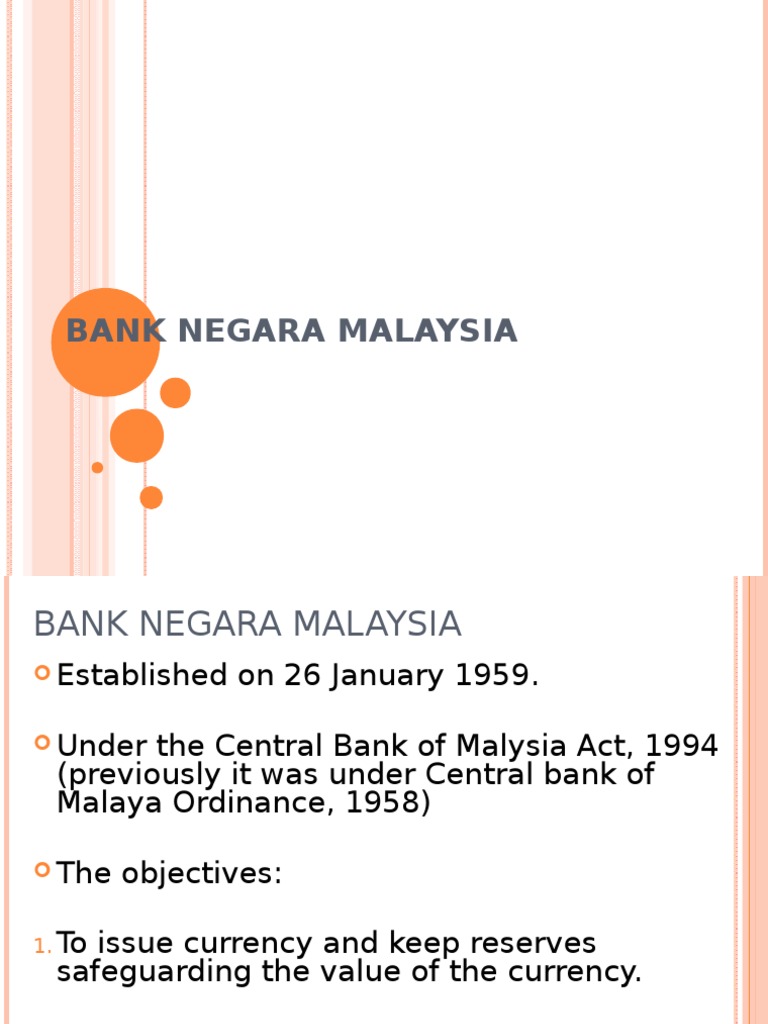 Overview of Bank Negara Malaysia Functions | PDF | Monetary Economics ...