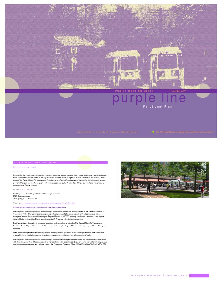 Purple Line Functional Plan 2009 | PDF | Light Rail | Transport