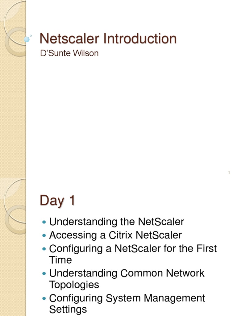 Net Scaler Introduction | PDF | Citrix Systems | Computer Network