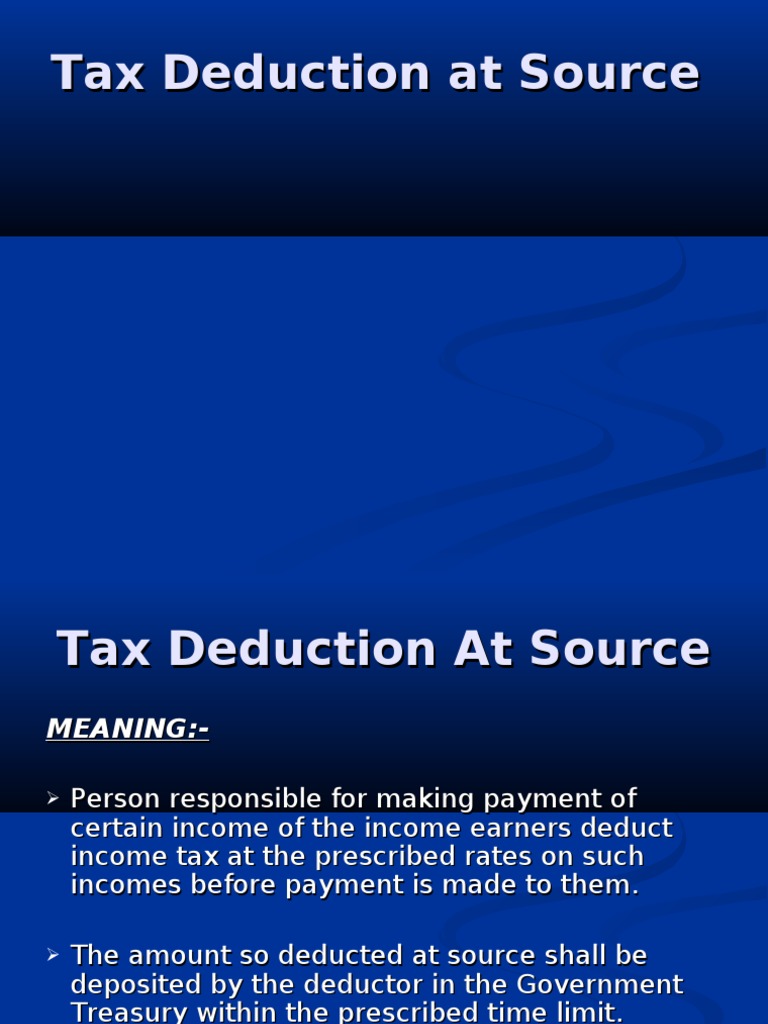 Tax Deduction at Source | PDF | Income Tax In India | Dividend
