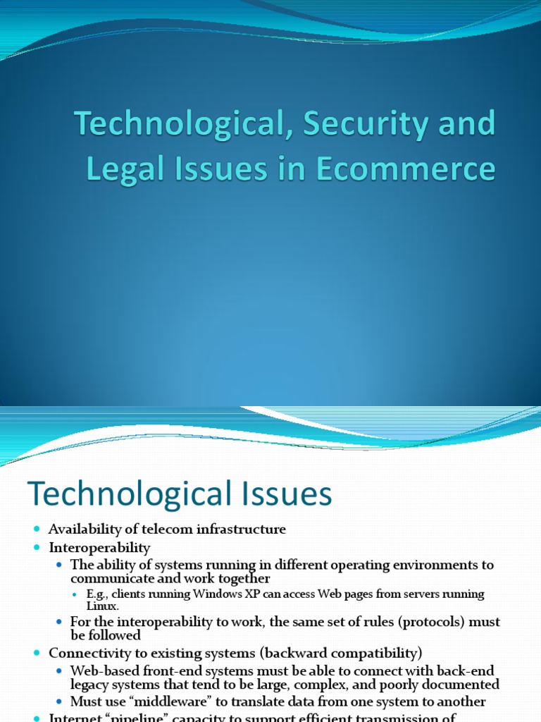 Technological, Security and Legal Issues in Ecommerce | PDF | Denial Of ...