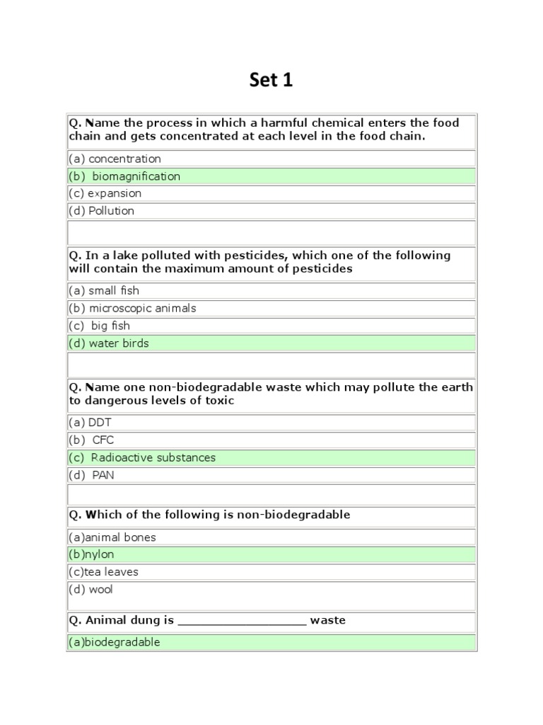 Environmental Biotechnology Multiple Choice Question (GuruKPo) | PDF