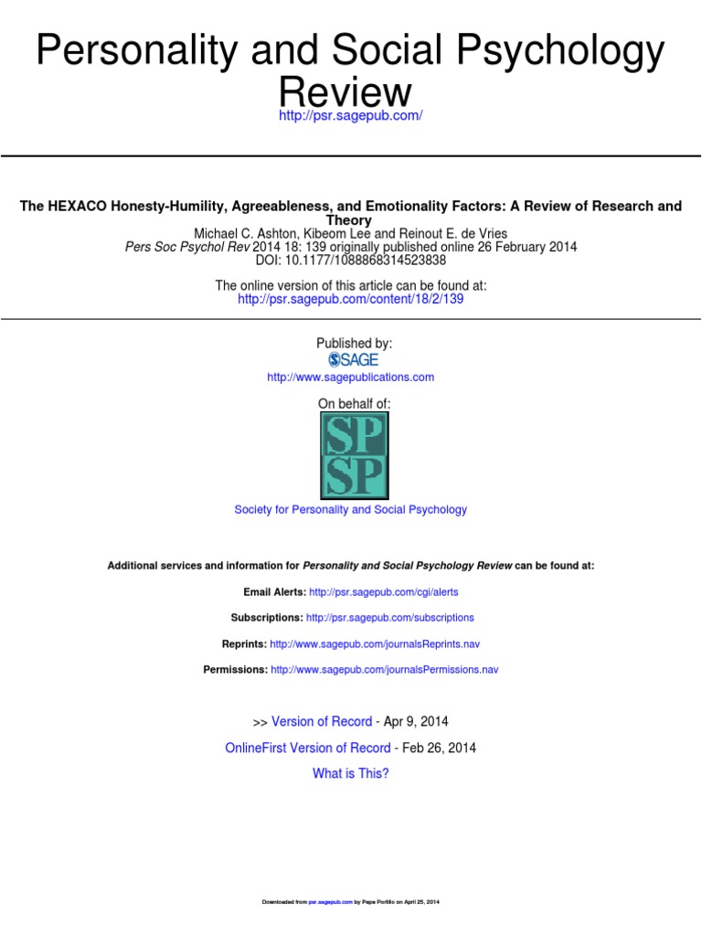 3 The HEXACO Honesty-Humility, Agreeableness, and Emotionality Factors ...