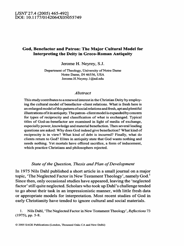 God Benefactor and Patron | PDF | Philosophy