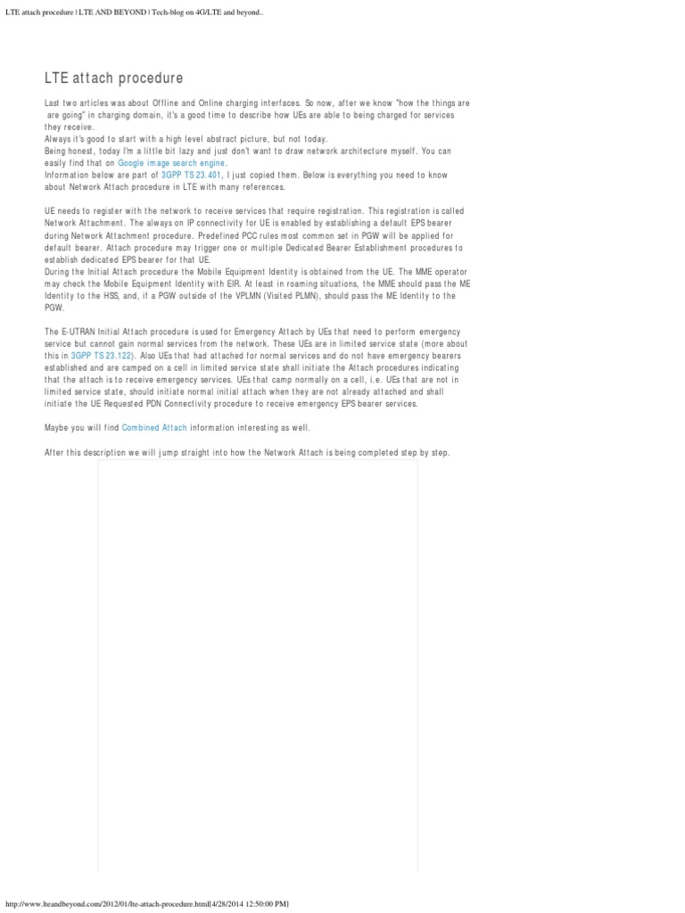 LTE Attach Procedure - LTE and BEYOND | PDF | I Pv6 | Mobile Technology