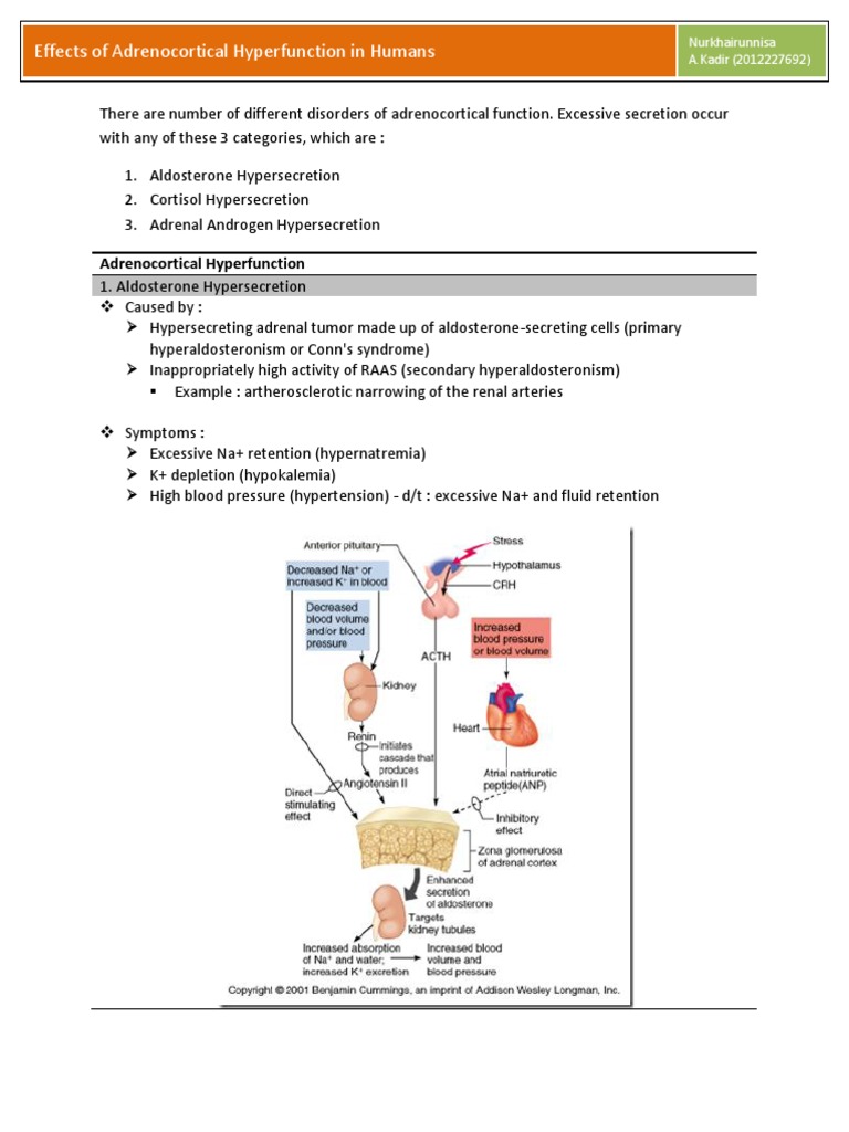 Effect of Adrenocorticoid Hyperfunction | Adrenal Gland | Cortisol