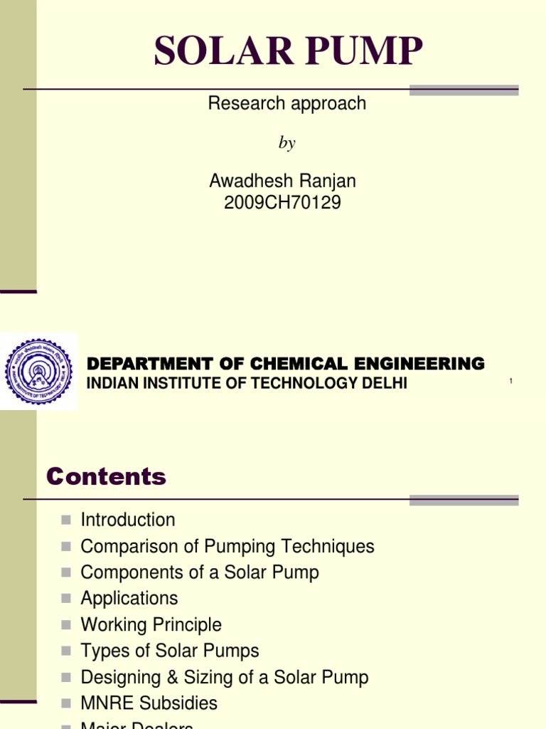 Solar Pumps Sizing and Designing | PDF | Solar Energy | Solar Power