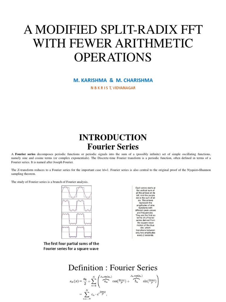 A Modified Split-Radix FFT With Fewer Arithmetic Operations | PDF ...