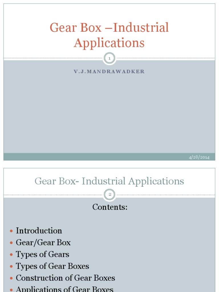 Gear Box - Industrial Applications | PDF | Gear | Transmission (Mechanics)