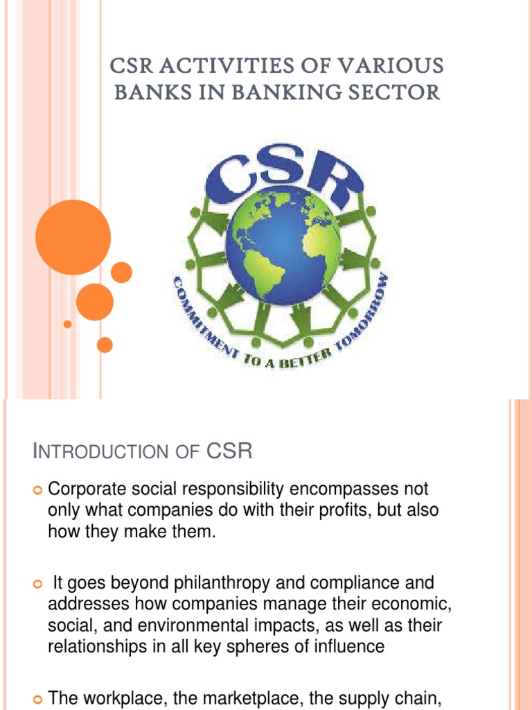 BE PPT Banks , csr in banks | Corporate Social Responsibility | Banks