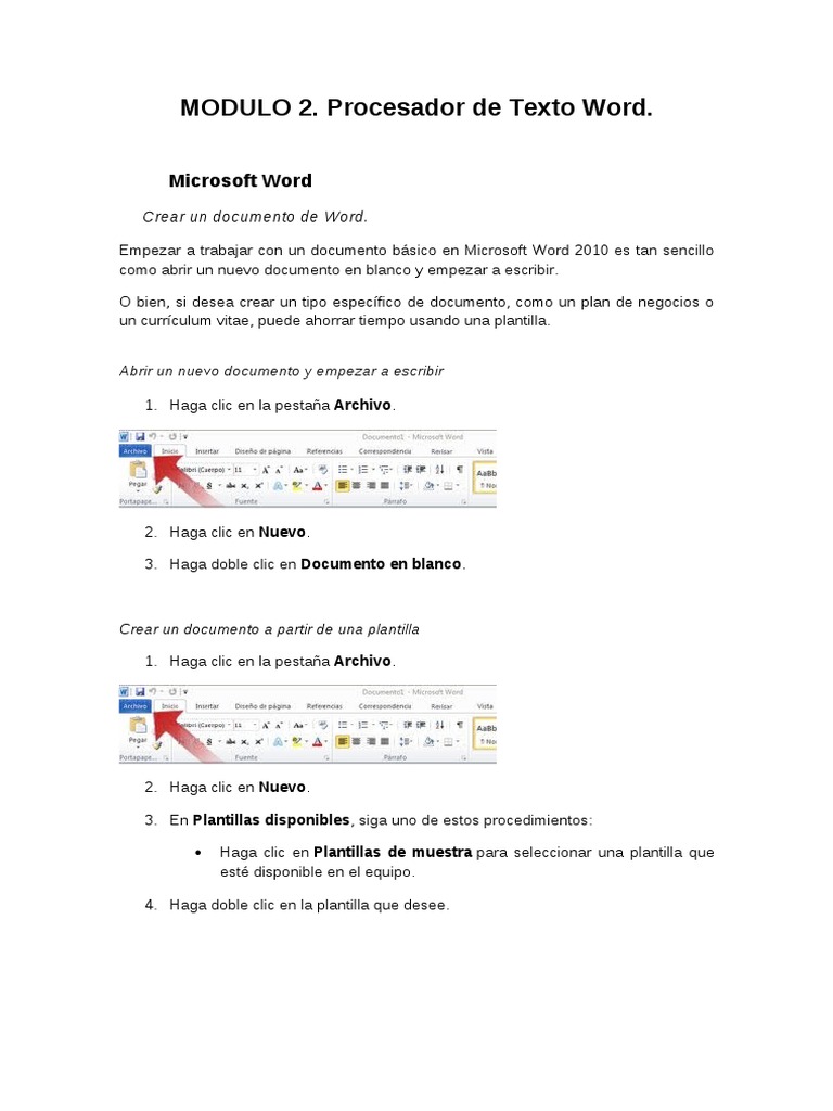Modulo 2 Word | PDF | Microsoft Word | Informática