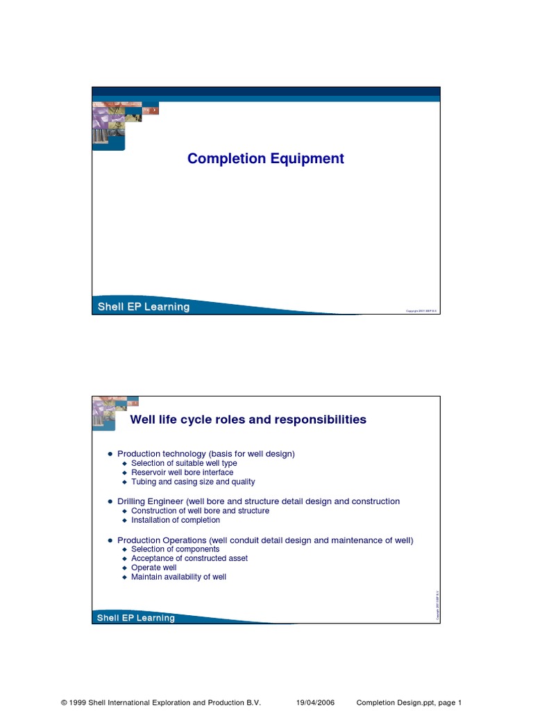 Completions Equipment | PDF | Casing (Borehole) | Mechanical Engineering
