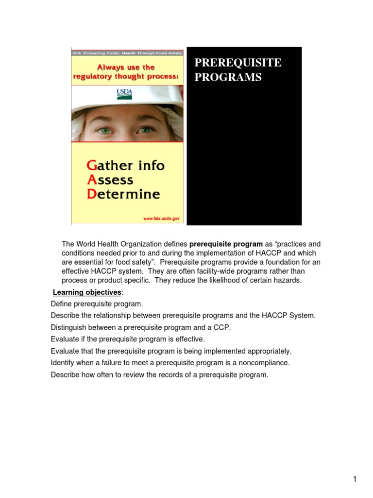 Training Prerequisite Programs | PDF