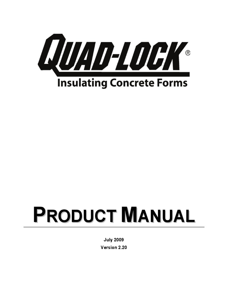 Quad-Lock Product Manual Print | PDF | Framing (Construction) | Wall