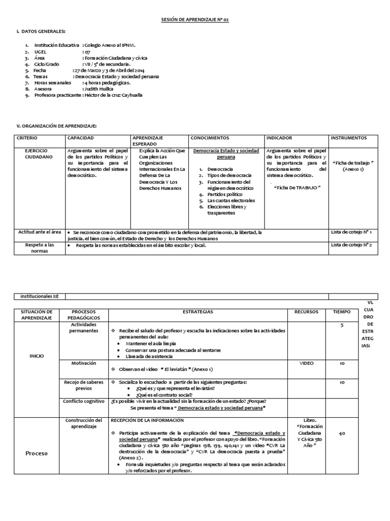 2sesion de FFCC | PDF | Maestros | Democracia