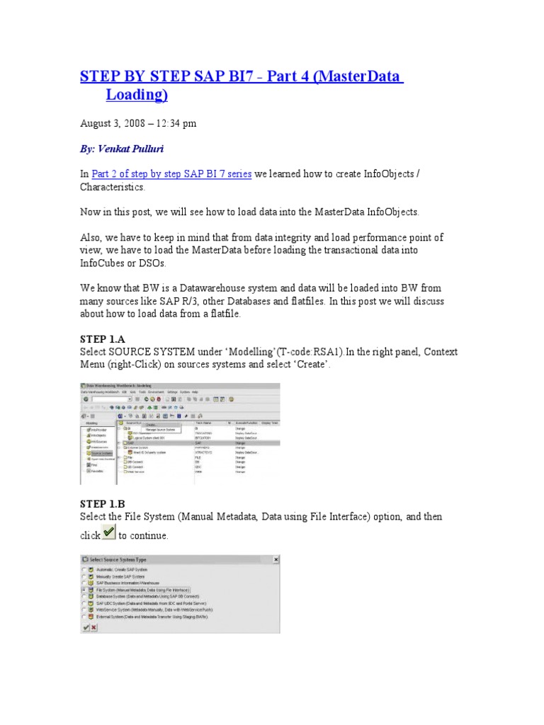 STEP by STEP (Master Data Loading) | PDF | Business