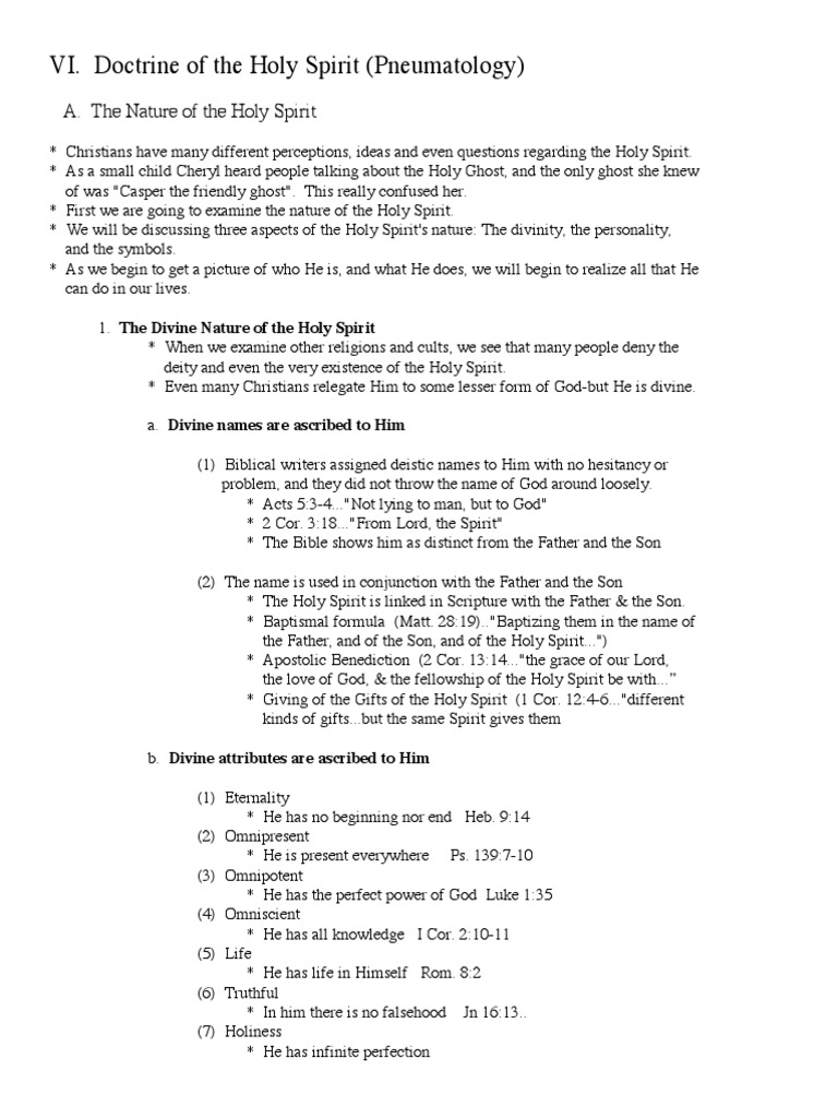Doctrine of The Holy Spirit | PDF | Baptism With The Holy Spirit ...