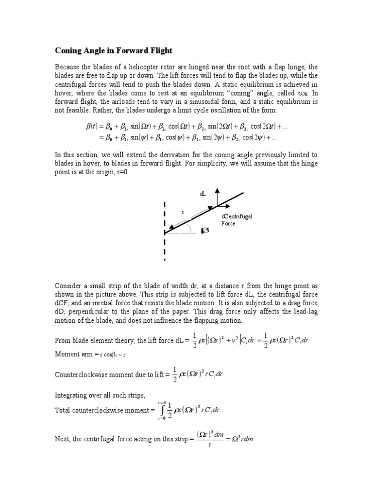 Coning.angle.forward.flight | Trigonometric Functions | Inertia