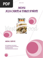5 Course Table D'hote Menu | PDF
