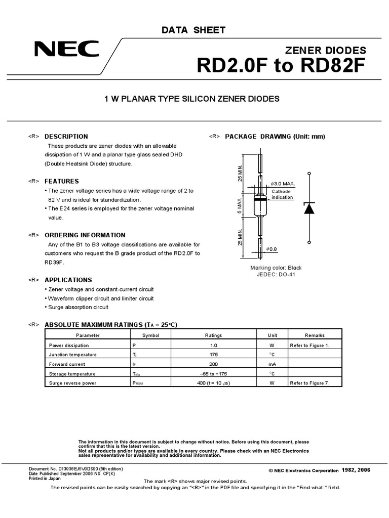 NEC Zener | PDF | Diode | Quality (Business)