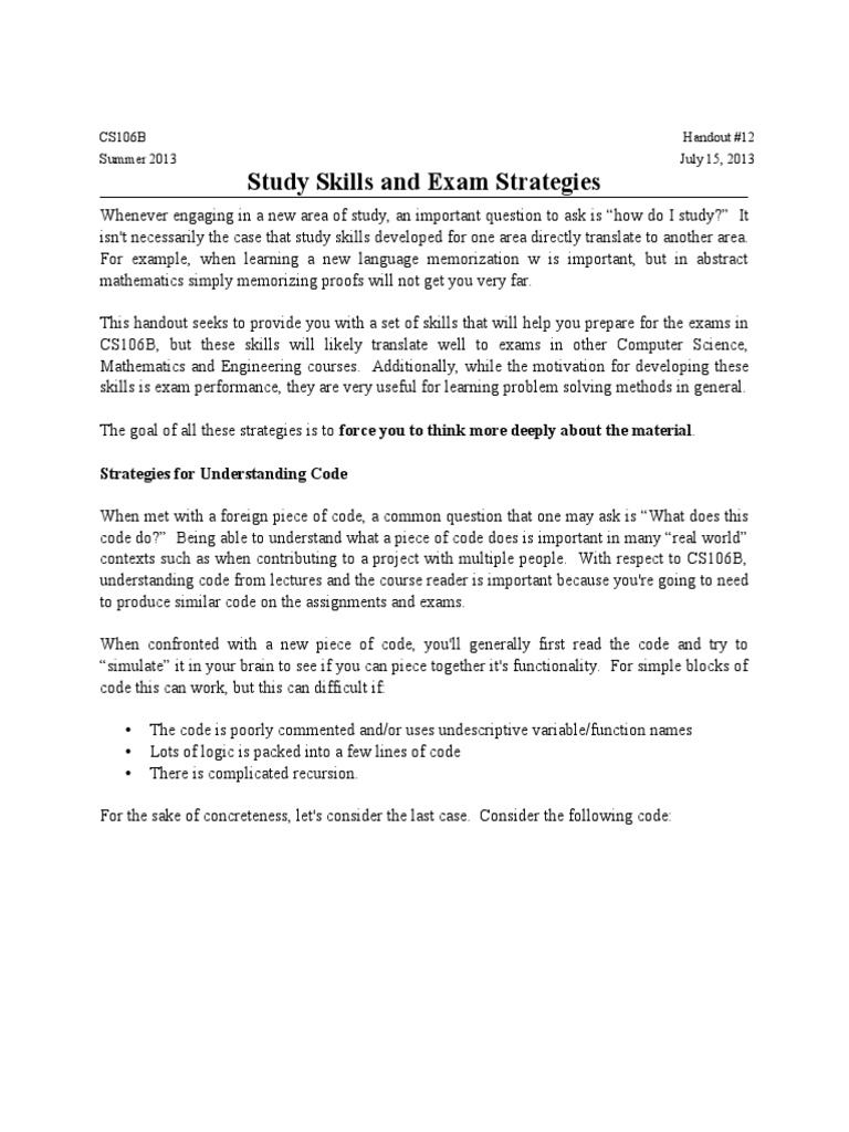 120 Study Skills Pdf Computing And Information Technology