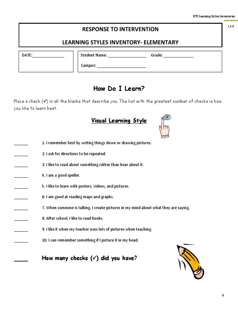 Learning Styles Inventory Guide | PDF | Learning Styles | Educational ...