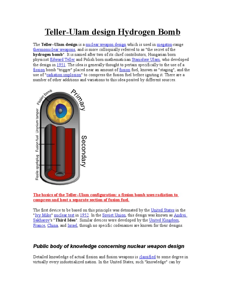 Hydrogen Bomb (H-BOMB) | PDF | Nuclear Weapons | Nuclear Fission
