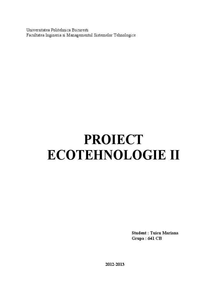 Proiect Final-Ecotehnologie 2 | PDF