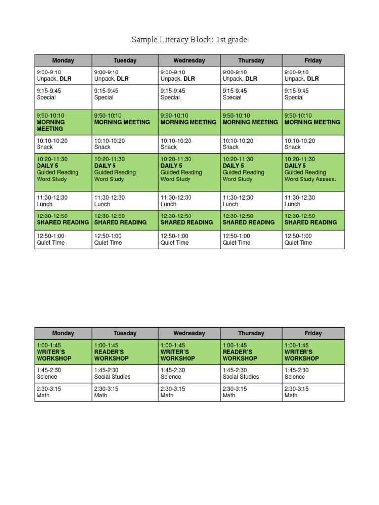Sampleliteracyblock | PDF