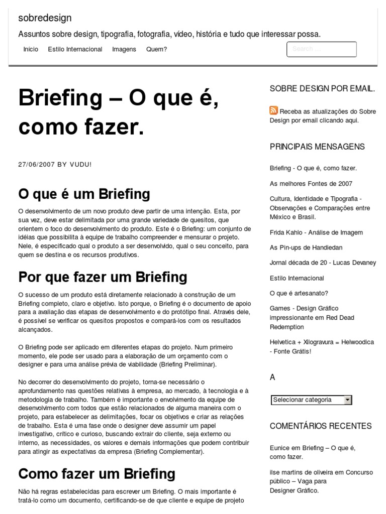 Briefing – O Que é, Como Fazer | Projeto | Mercado (Economia)