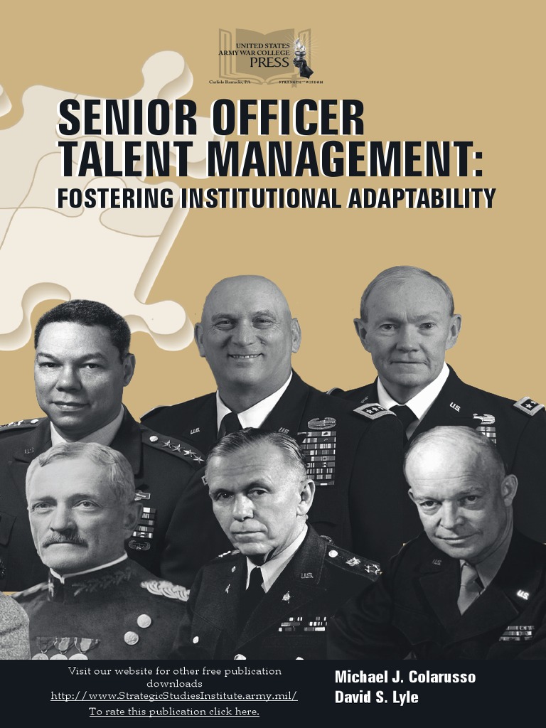 Senior Officer Talent Management: Fostering Institutional Adaptability ...