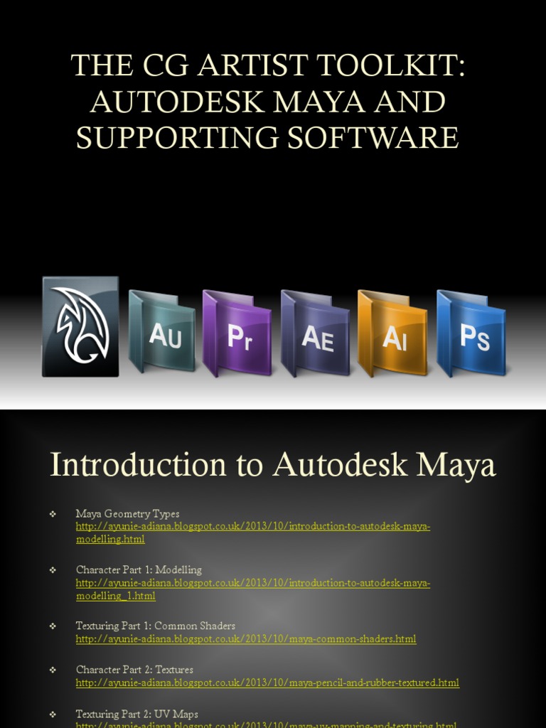 The CG Artist Toolkit: Maya and Supporting Software Checklist | PDF | Texture Mapping ...
