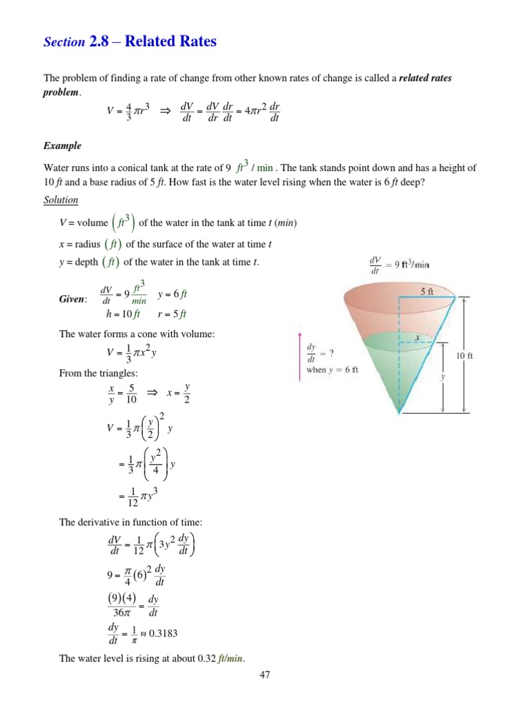 Related Rates Problems Explained | PDF | Baseball Field | Sphere