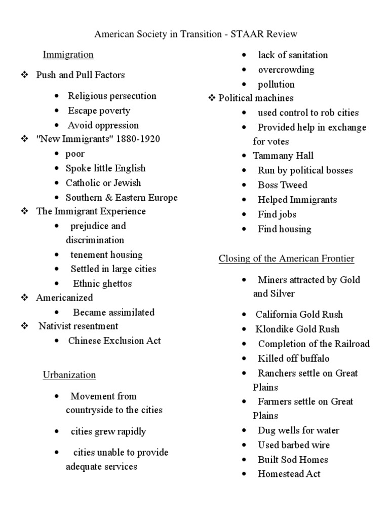 Immigration and Urbanization Overview | PDF | Immigration | The United ...