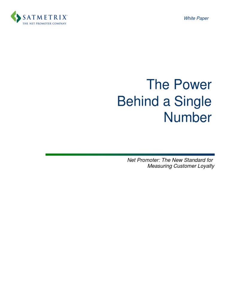 Satmetrix Whitepaper Thepowerbehindasinglenumber | PDF | Survey ...