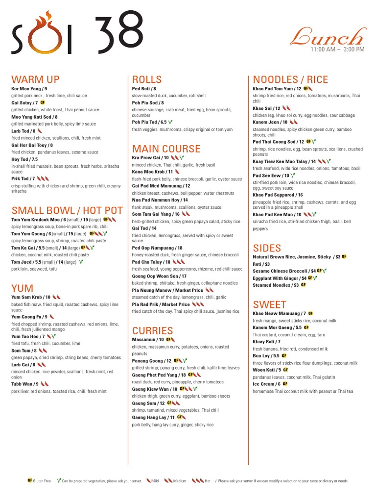 Soi 38 Lunch | PDF | Thai Cuisine | Curry