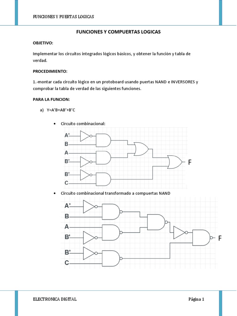 Funciones y Compuertas Logicas | PDF