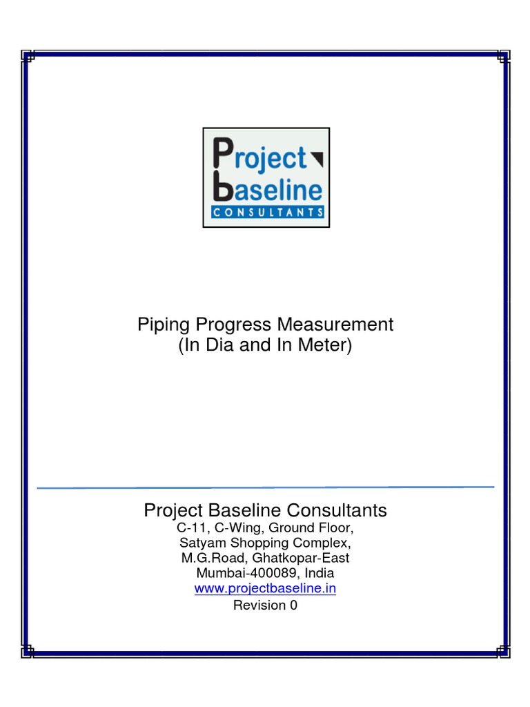 Piping-Progress-Measurement - (In Dia and in Meter) | PDF | Metre ...