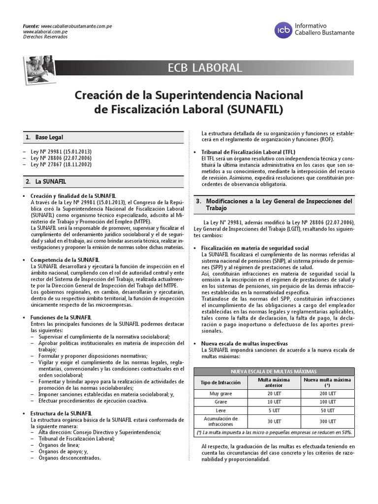 SUNAFIL | PDF | Derecho laboral | Regulación