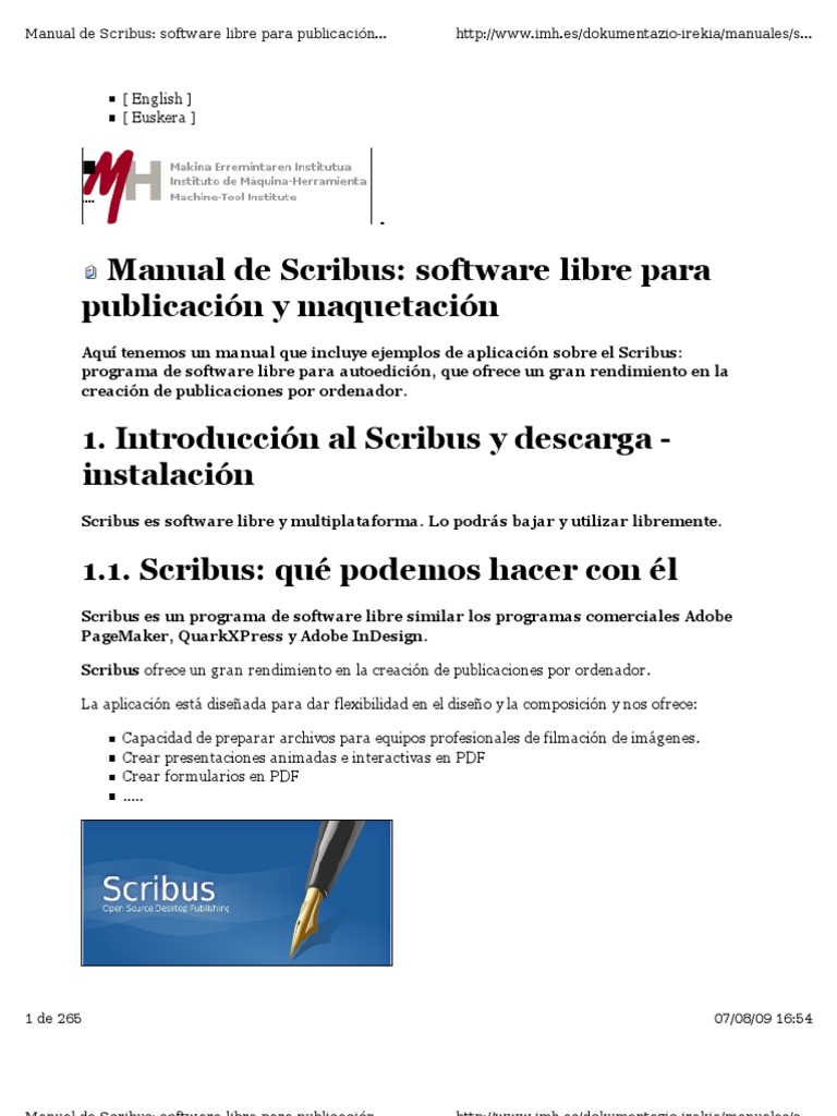 Manual de Scribus | PDF | Ventana (informática) | Software