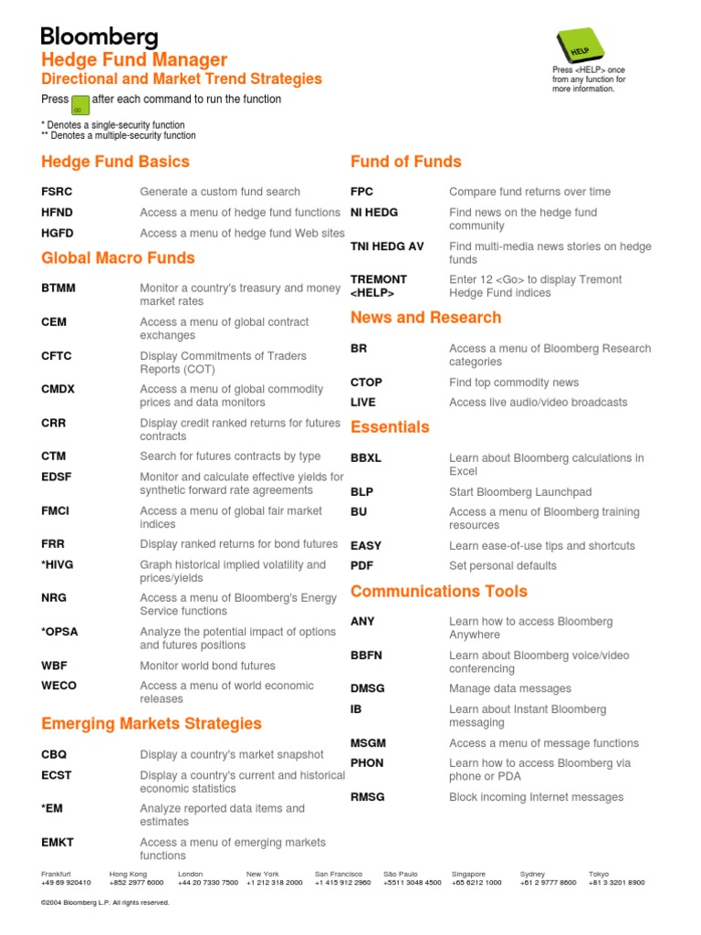 Hedge Funds | PDF | Bloomberg L.P. | Hedge (Finance)