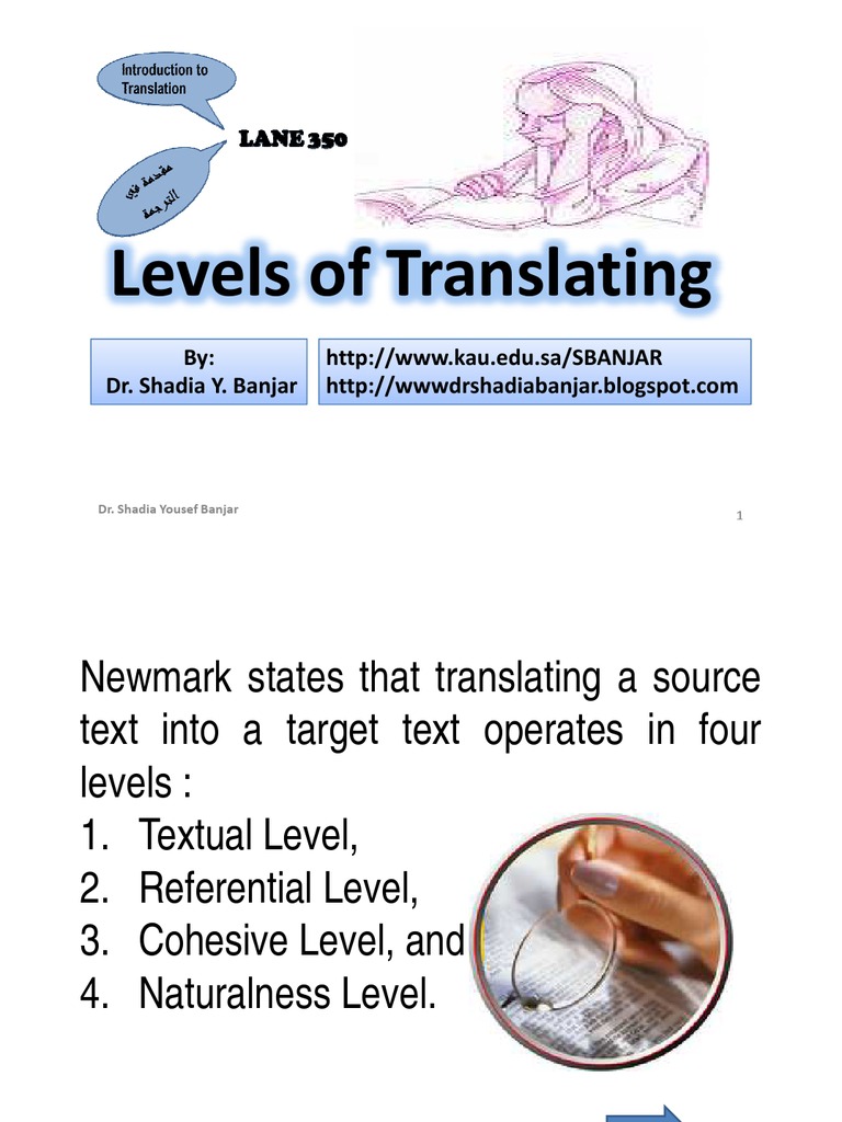 Levels of Translating, by Dr. Shadia Yousef Banjar | PDF | Idiom | Word